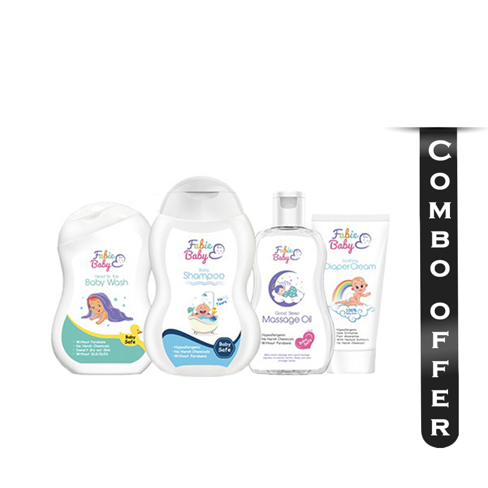Combo of Fabie Baby New Born Baby Start Up Kit Shampoo - 250ml, Massage ...