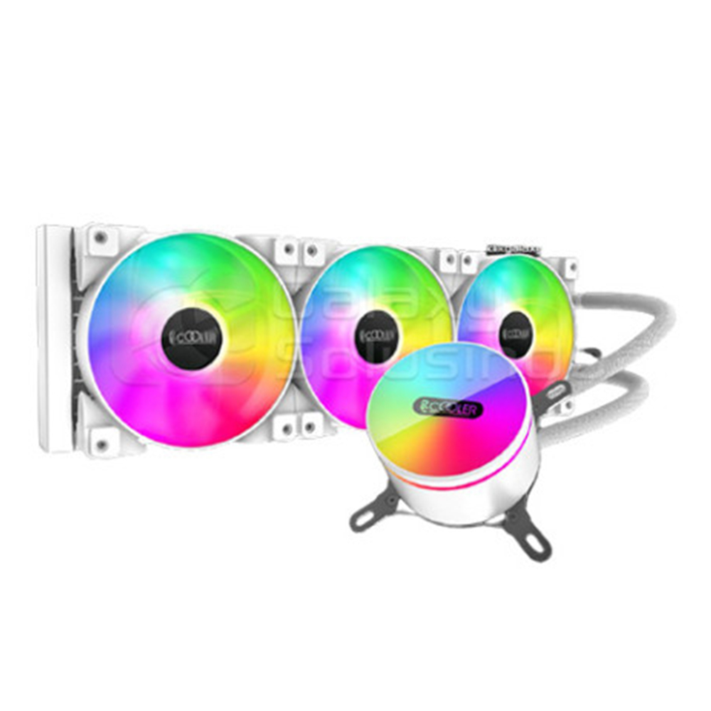 PCcooler GI-CX360 ARGB 360mm AIO CPU Liquid Cooler - White