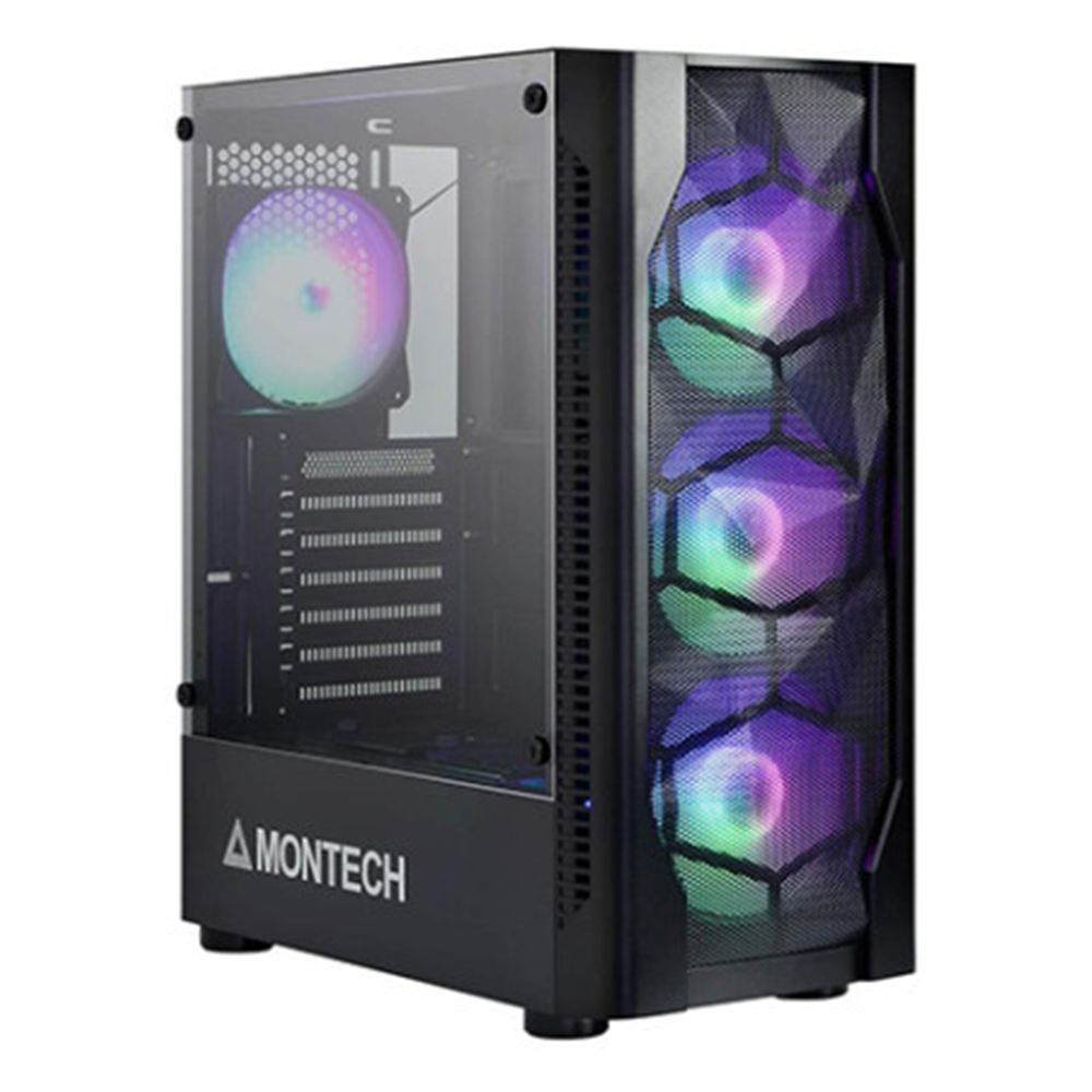 Montech X1 Mesh ATX Mid Tower High Airflow Desktop Gaming Case - Black