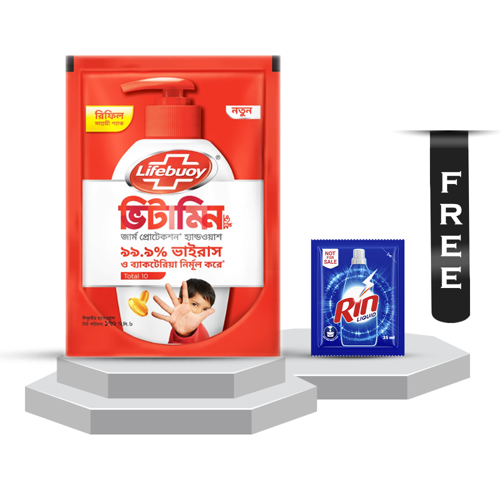Lifebuoy Handwash Refill - 170ml With Rin Liquid - 35ml Free - 69976513