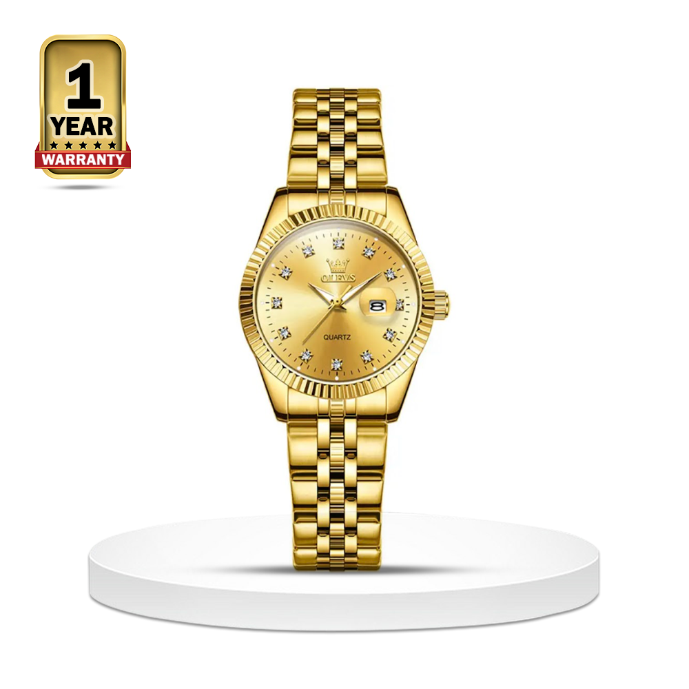 OLEVS 5526 Stainless Steel Waterproof Elegant Quartz Wrist Watch For ...