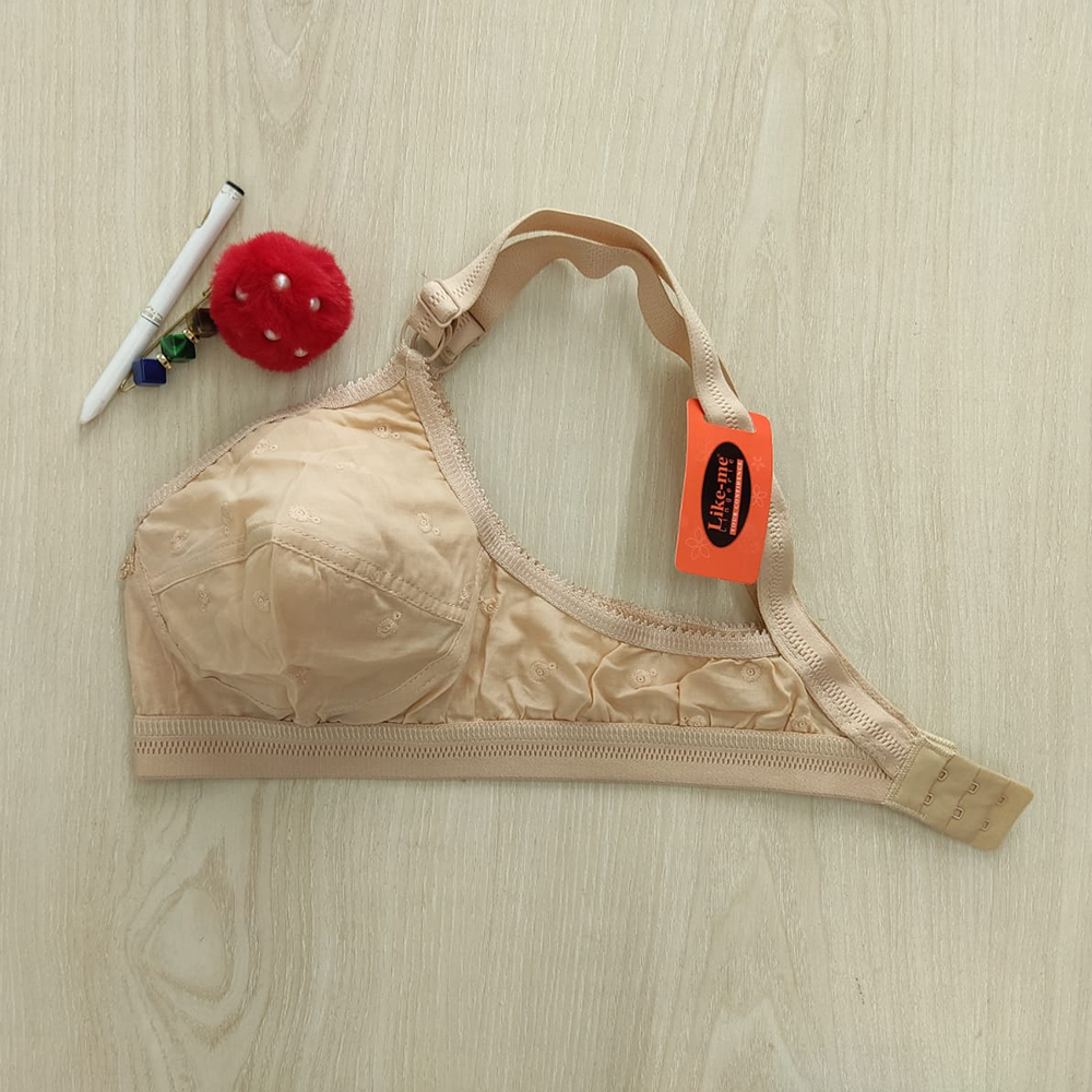 Like Me Merry Cotton Bra for Women - Off White - B07