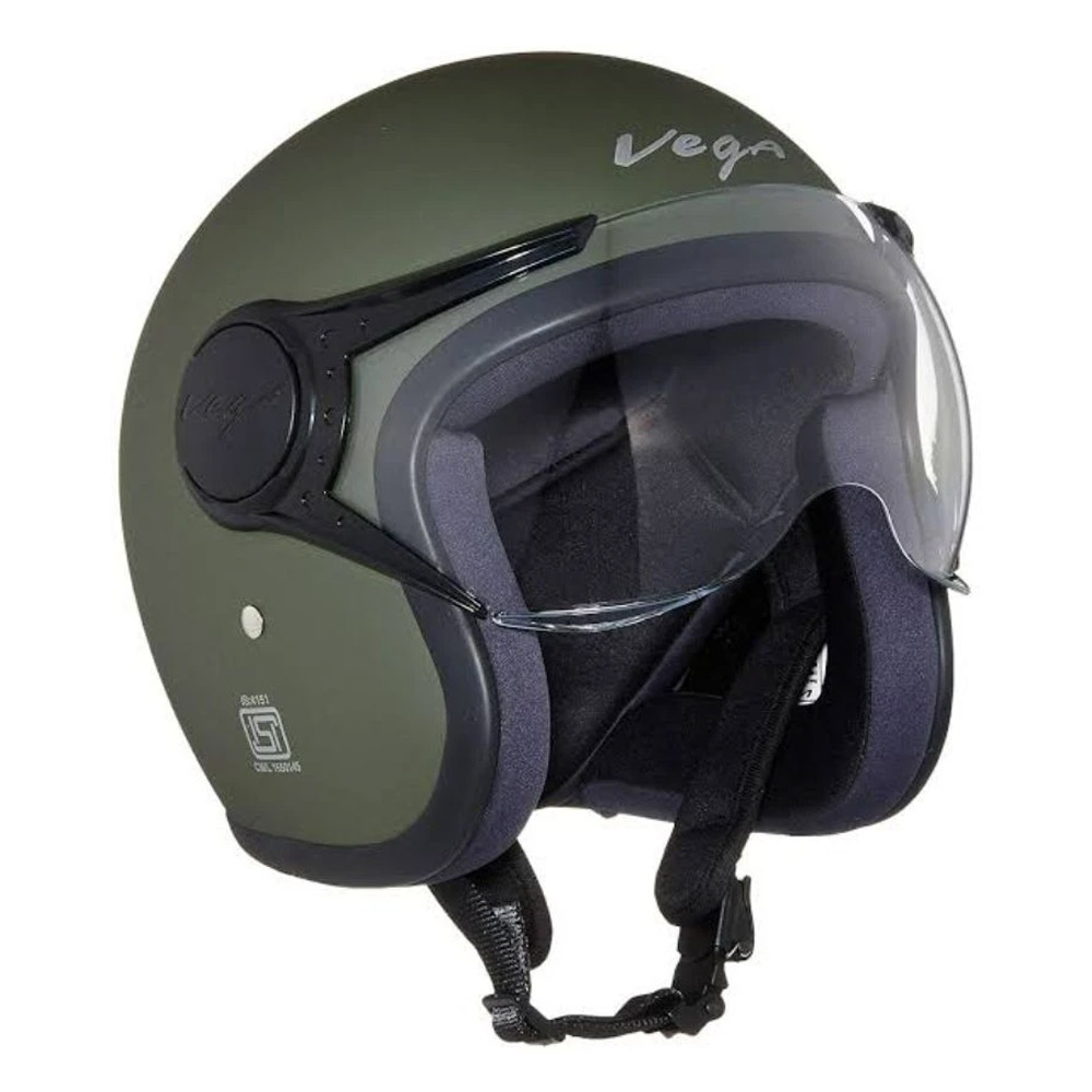 Vega Jeet Army Green Half Face Bike Helmet - L Size