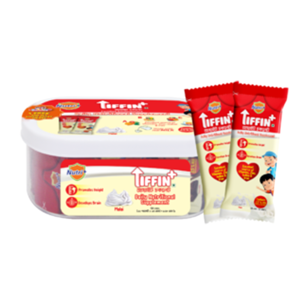 Nutri Plus Tiffin Plus White Malai Flavor Chocolate - 168gm