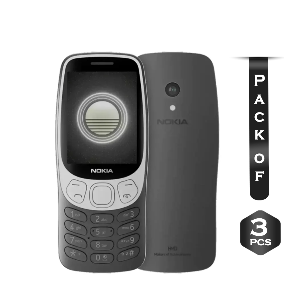 Pack of 3 Pcs Nokia 3210 Dual SIM Feature Phone - Black