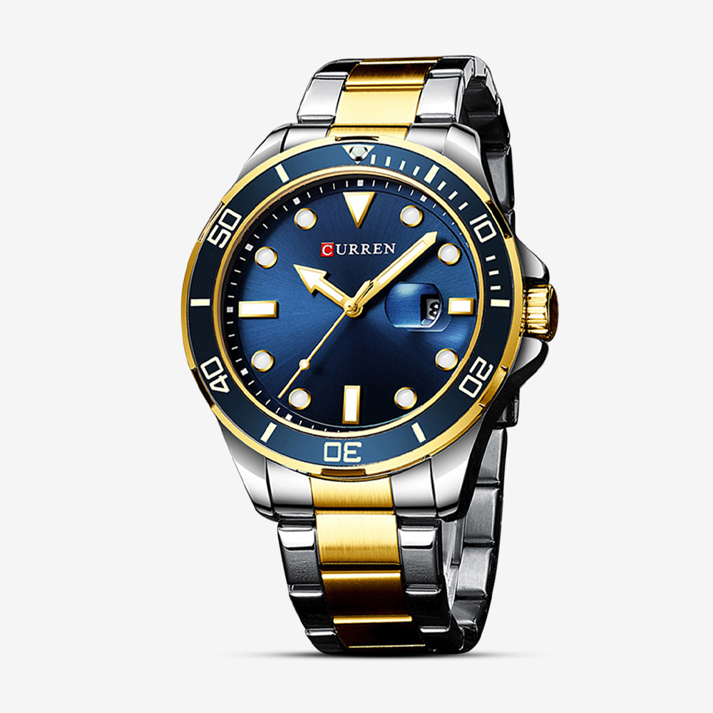 Curren 8388 Stainless Steel Wrist Watch For Men Toton Blue