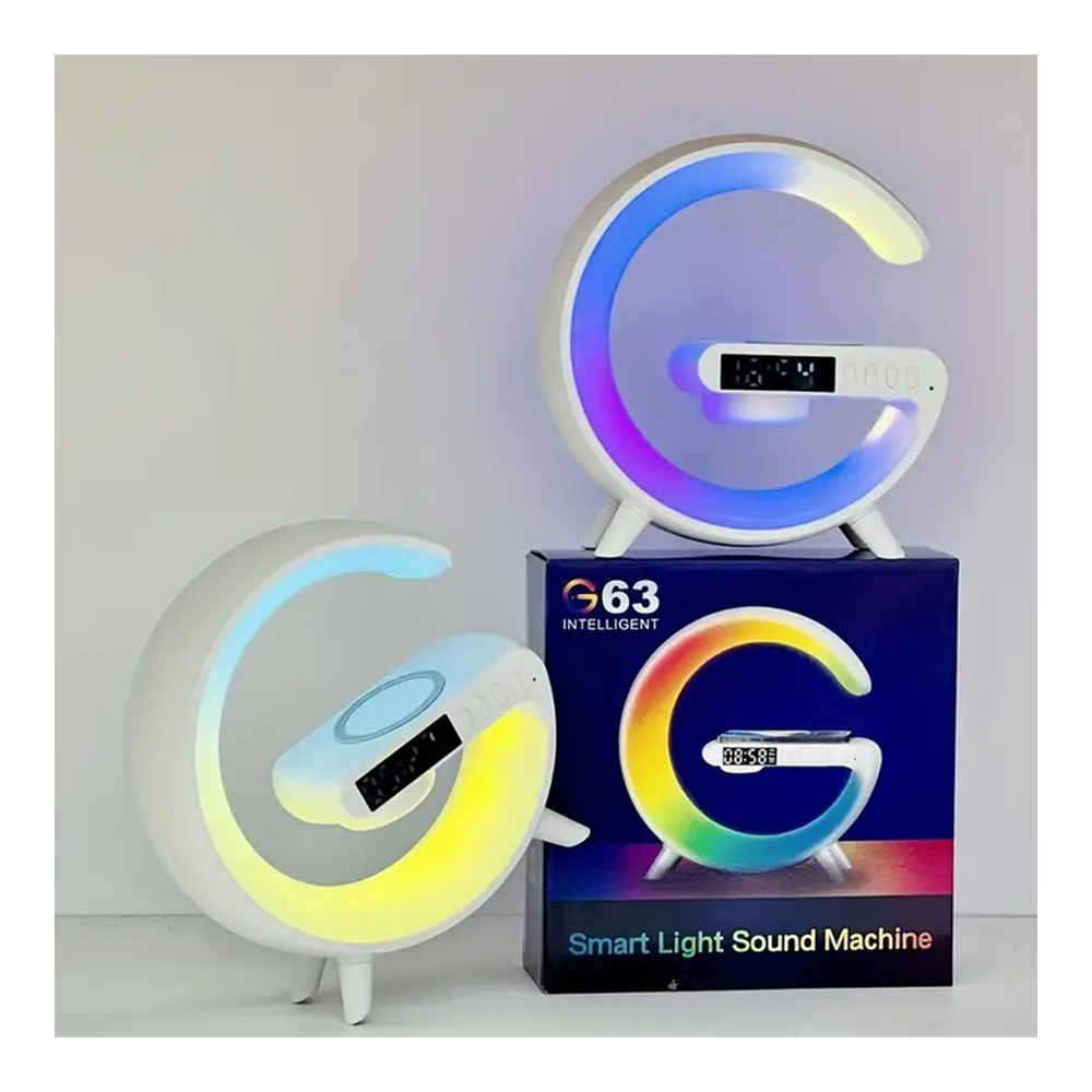 G63 Smart Light Wireless RGB Charger Table Lamp With Speaker - White