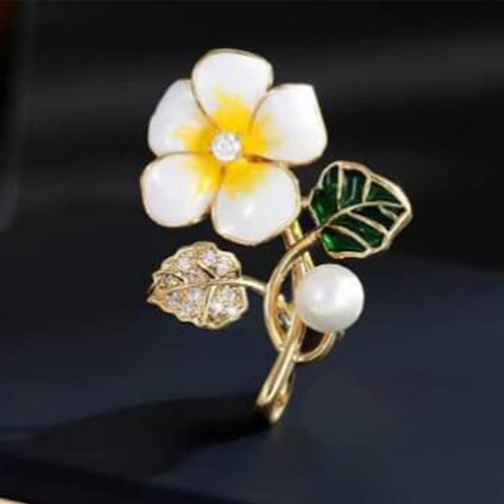 Metal Rose Brooch Hijab Safety Pin For Girls And Women - White and ...