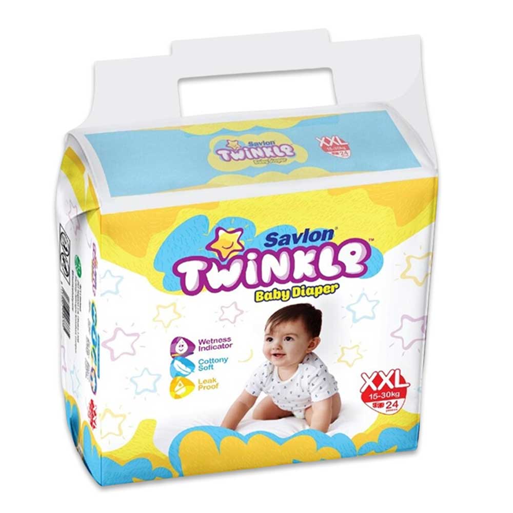 Savlon Twinkle Baby Belt Diaper - XXL - 15-30Kg - 24 Pcs - HP20 Savlon Twinkle Baby Belt Diaper - XXL - 15-30Kg - 24 Pcs - HP20
