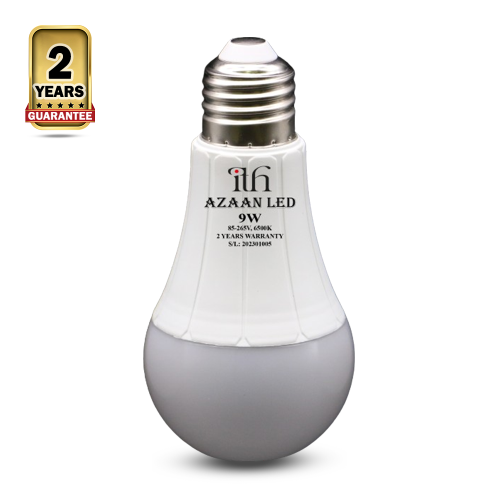 E27 White Patch Type LED Bulb - 9W
