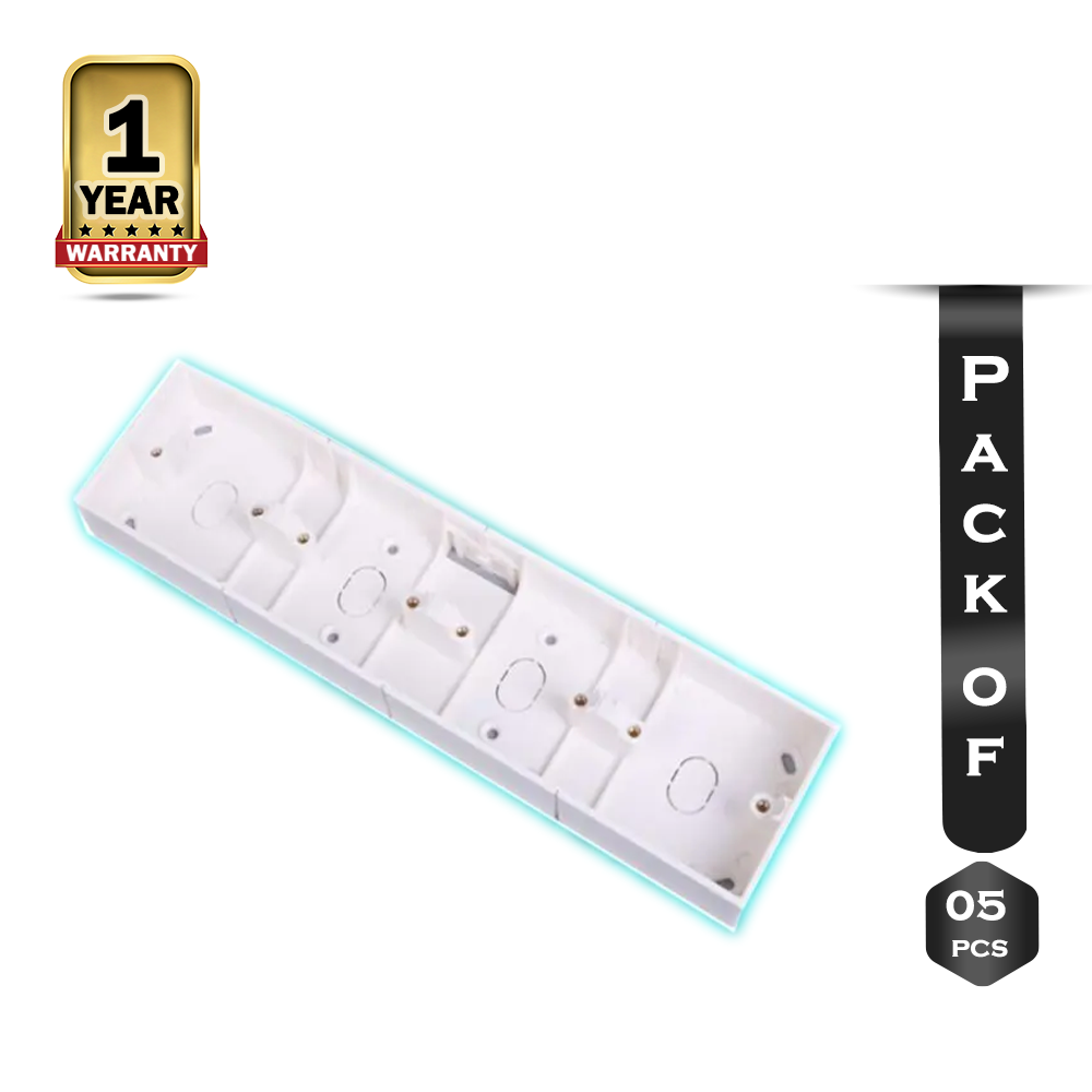 Set Of 5Pcs PVC Heavy Duty Mk Type 4 Gang Wall Switch Back Cover Box ...