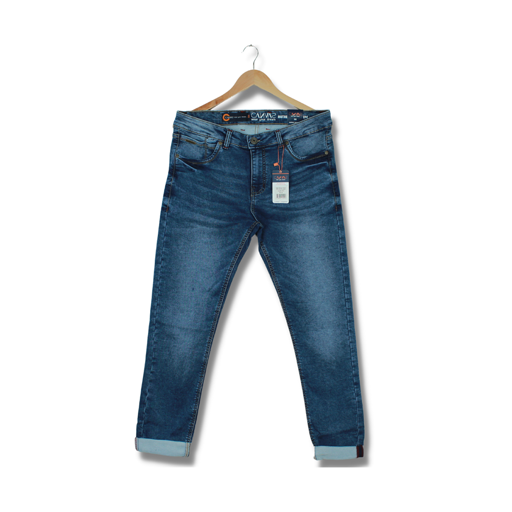 Cotton Spandex Knit Denim Jeans Pant For Men - MST-2 - Dark Wash