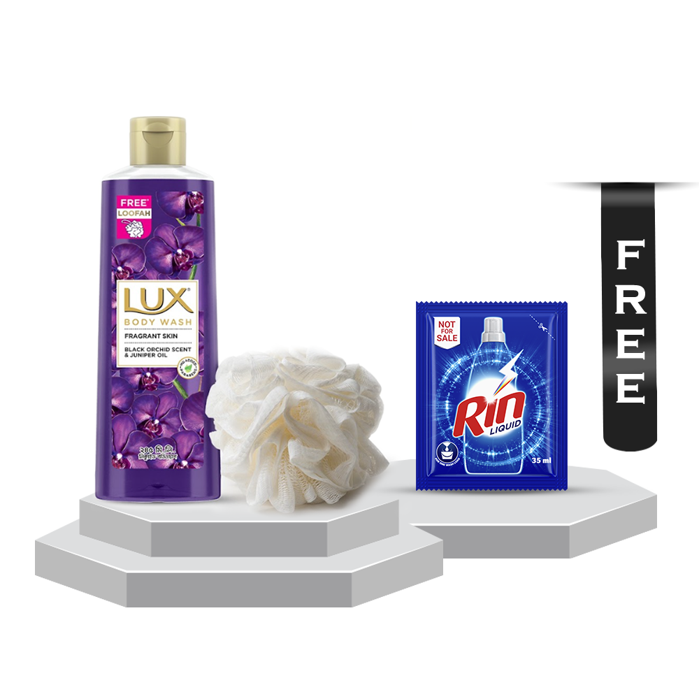 Lux Body Wash Black Orchid Scent and Juniper Oil - 245ml With Rin ...