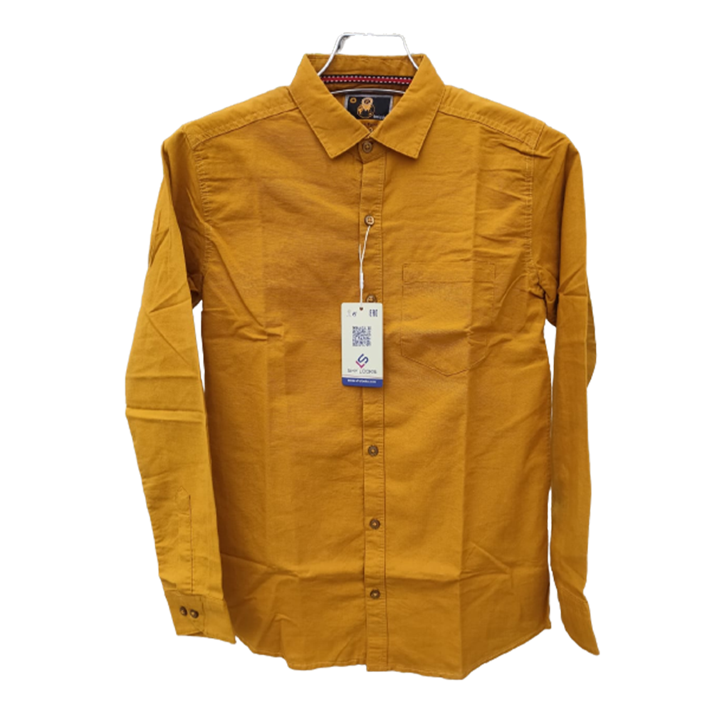 Oxford Cotton Full Sleeve Shirt For Men Brown Op60