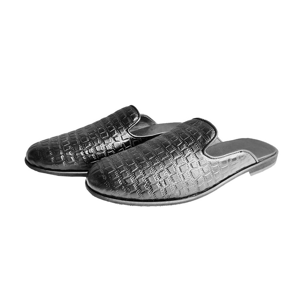 Leather Half Shoe For Men - Black