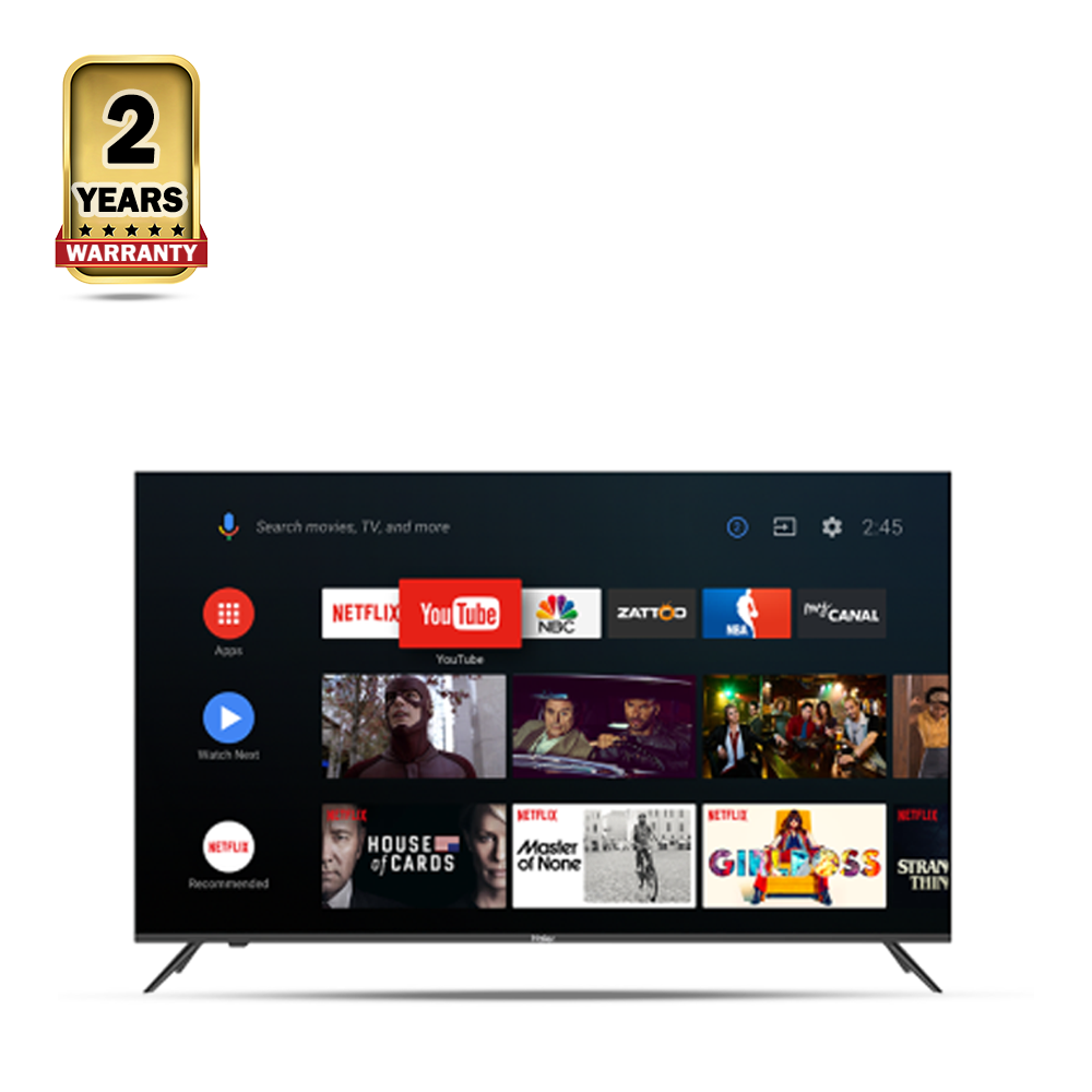 Haier LE43K6600UG Bezel Less 4K Smart LED Television - 43 Inch - Black