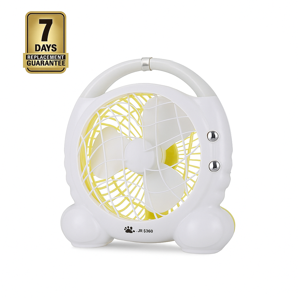 RFME Travel Handheld 3-Speed USB Portable Rechargeable Table Fan - White