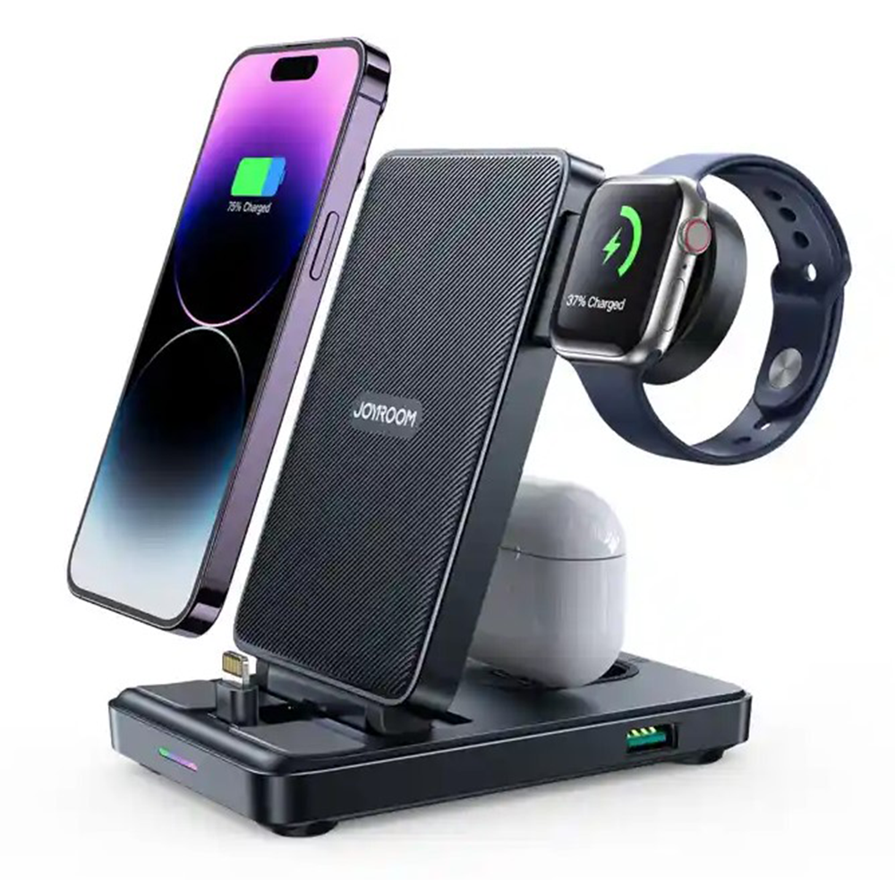 Joyroom Jr Wqs01 4 In 1 Magnetic Charging Station Black