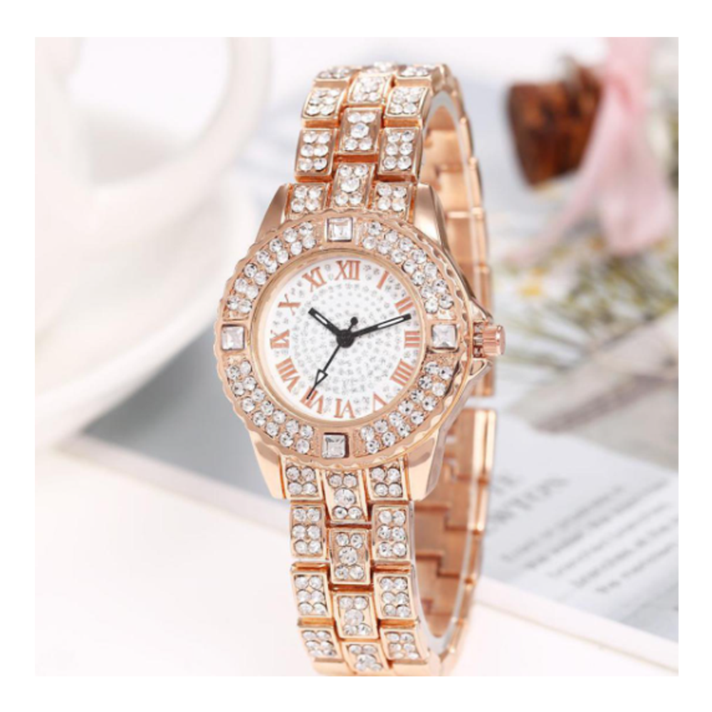 Stainless Steel Quartz Wristwatch For Women - Golden