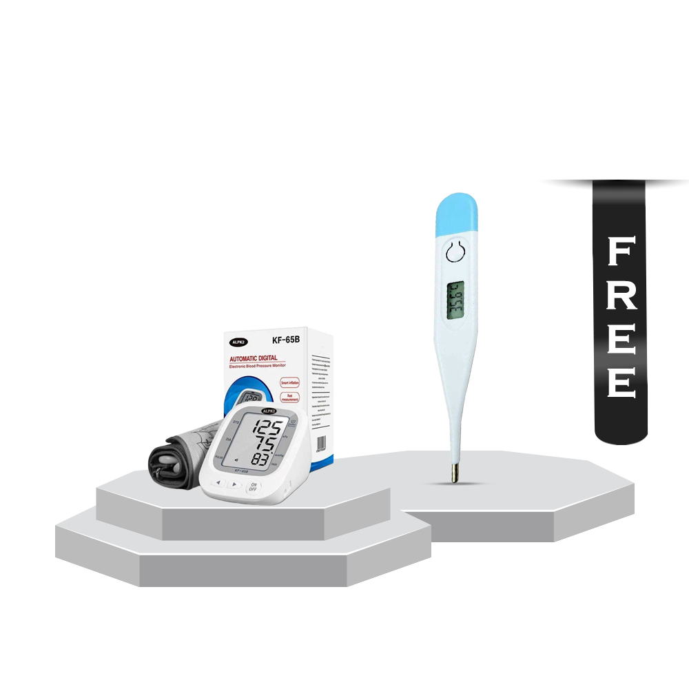ALPK2 KF-65B Digital Blood Pressure Monitor With Free Thermometer - White