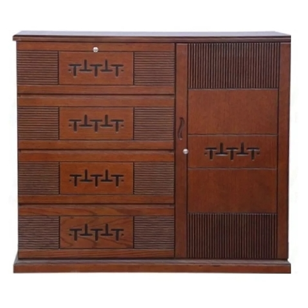 Malaysian Processed Wood Wardrobe 4 x 5 Feet Chocolate TMW 04