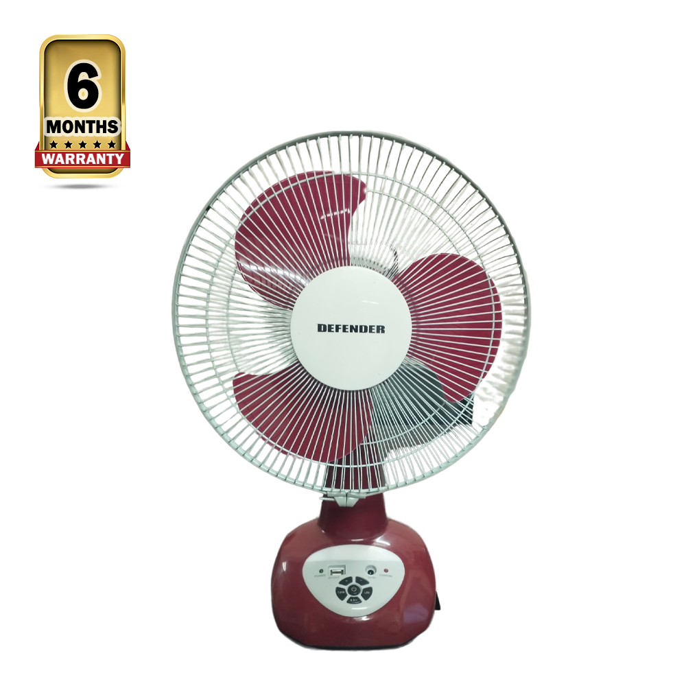 Defender Rechargeable Fan - 12 Inch - Maroon - 2912