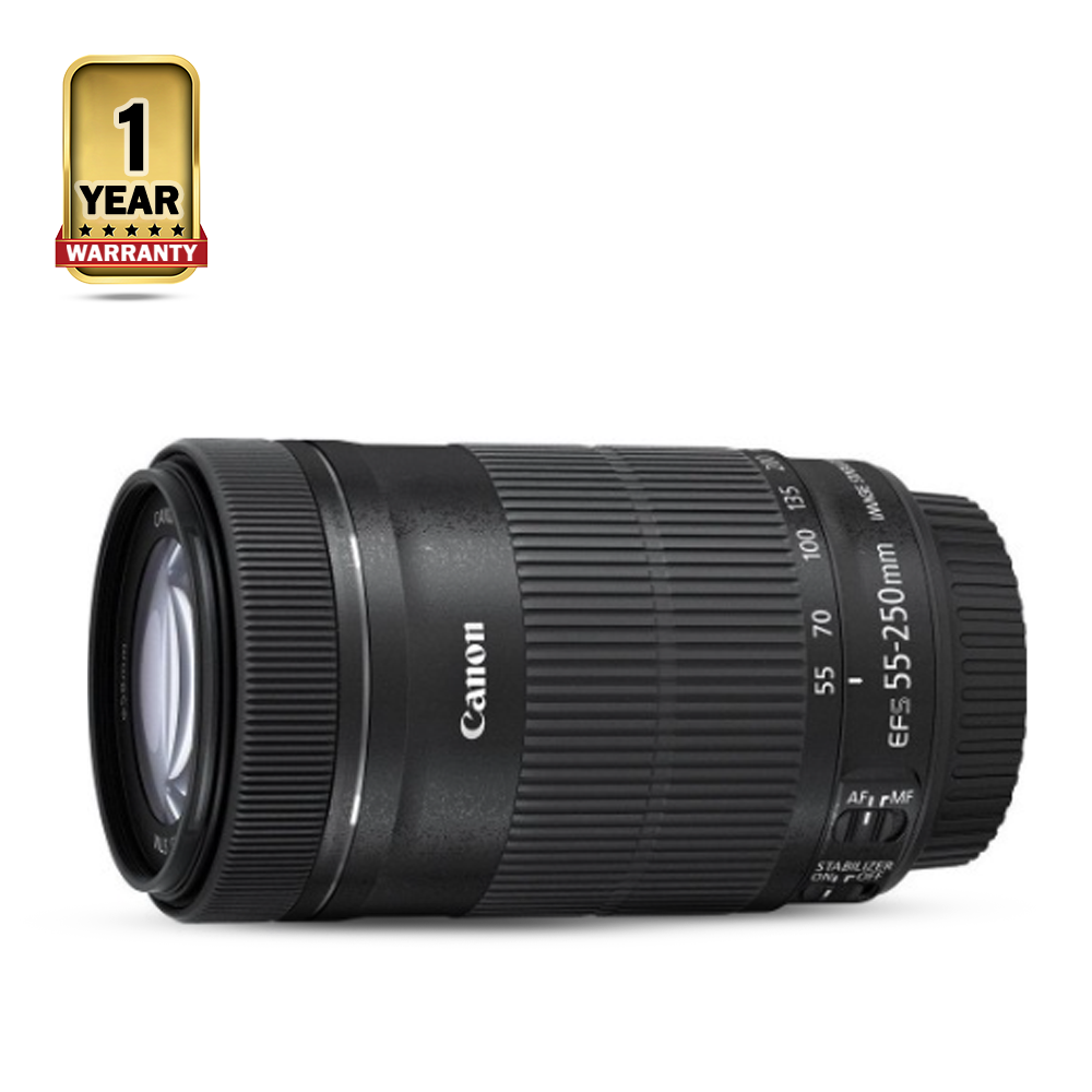 Canon EF-S 55-250mm f4-5.6 IS STM Telephoto Zoom Lens - Black