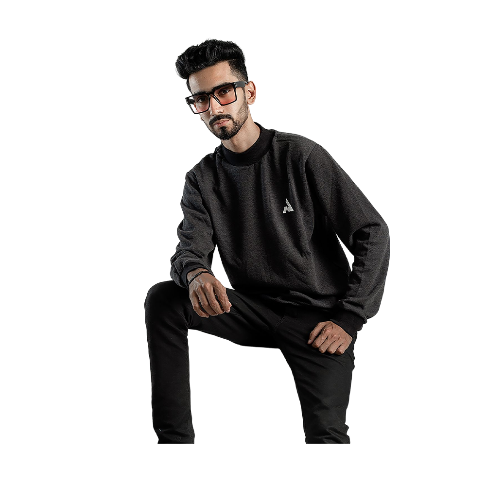 Fleece Premium High Neck Sweater For Men - Dark Grey Fleece Premium High Neck Sweater For Men - Dark Grey