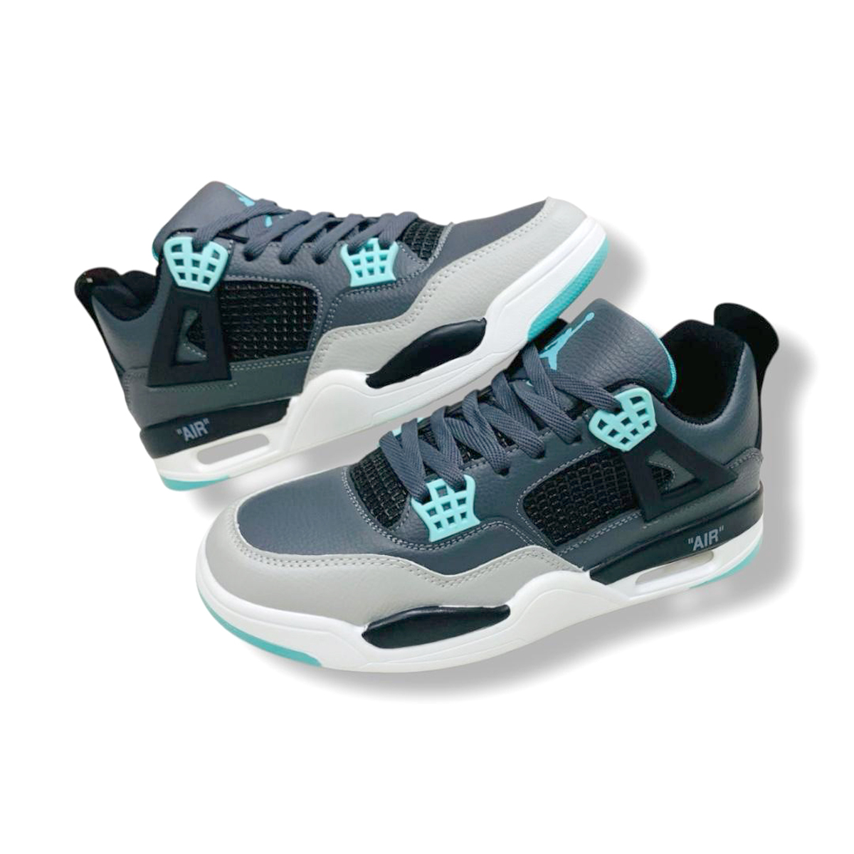 Jordan 4 Mesh Sneakers for Men - Gray Green - MSK 702