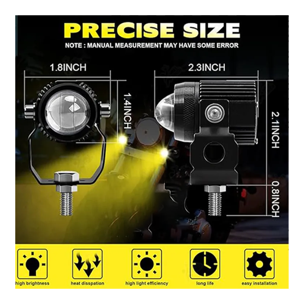 Dual Color Fog Mini Driving Light Truck Off Road LED Light - Black ...