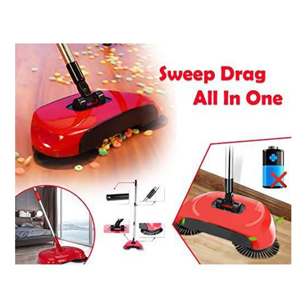 Hand-Push Sweeping Machine - Red