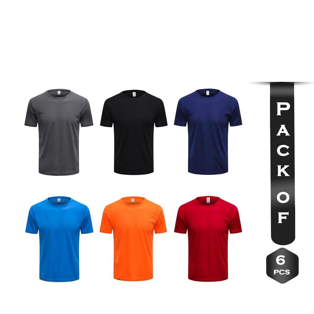 Pack Of 6pcs Cotton Half Sleeve T Shirts For Men Tshirt5 44
