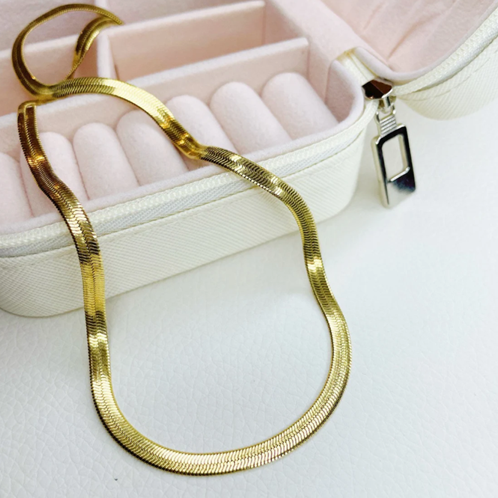 Stainless Steel Stylish Snake Chain For Men - Golden