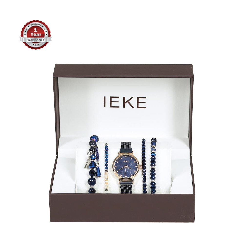 IEKE Stainless Steel Classic Analog Watch For Women - Rose Gold and ...