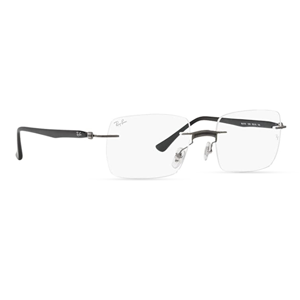 Metal Rectangular Prescription Eyeglass Frame Black Sm 120