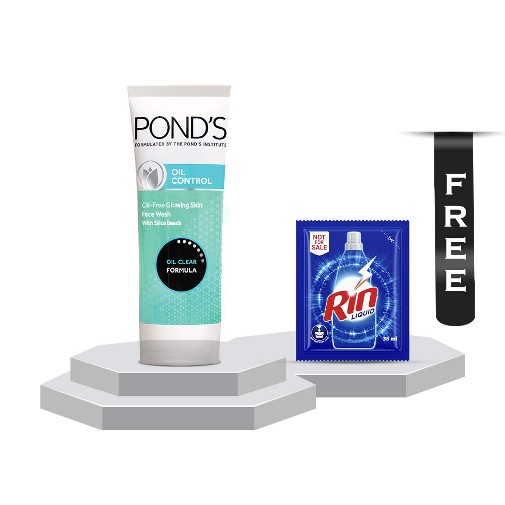 Ponds Oil Control Face Wash - 100g With Rin Liquid - 35ml Free