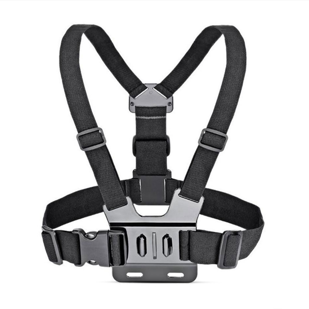Chest Strap Mount with jhook Action Camera Mount - Black
