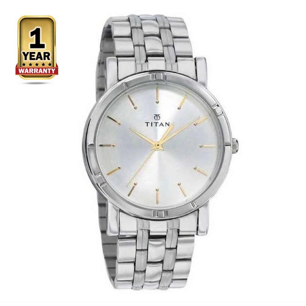 Titan B2827 Stainless Steel Analog Wrist Watch For Men Silver