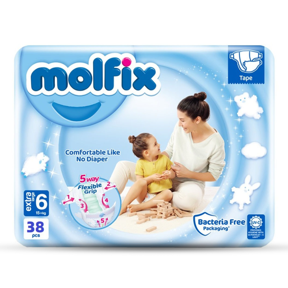 Molfix 6 Belt Diaper Jumbo Extra Large 15 kg - 38Pcs