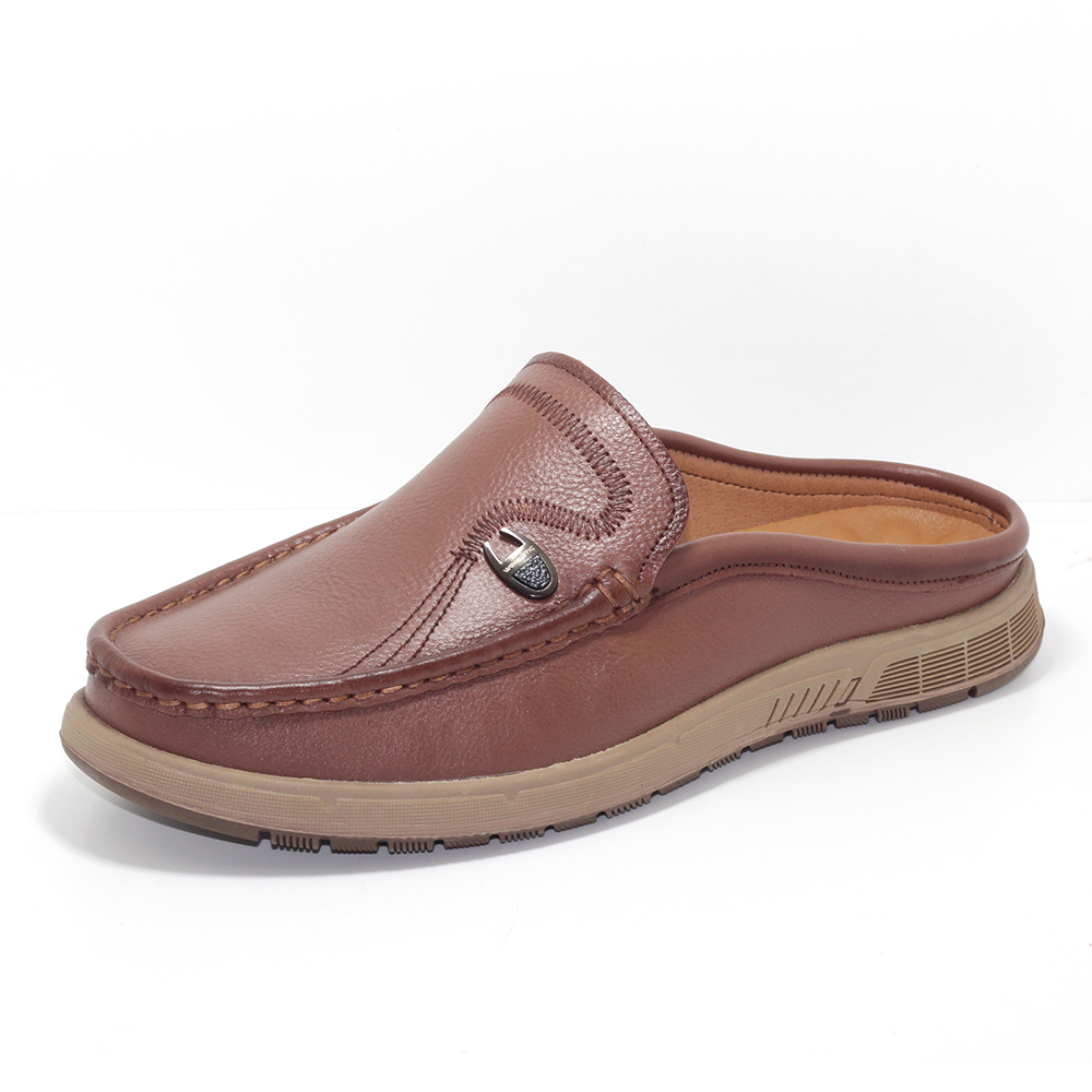 Leather Half Shoe For Men - Chocolate - MS 510
