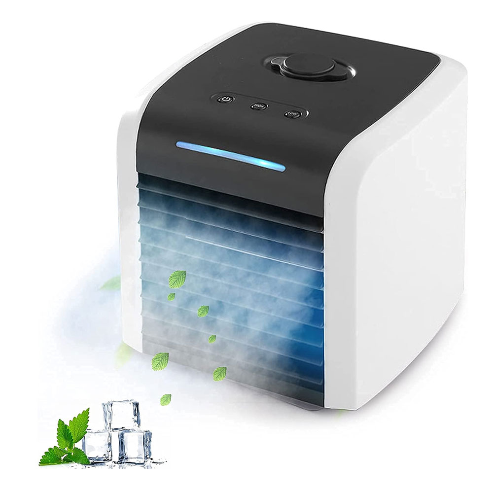 Ultra Air Cooling Mini AC For Personal Space With 2X Fan - Black And White